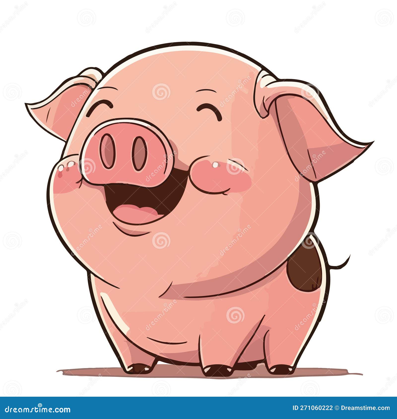 Young Cute Pig. Smiling Nice Animal. Stock Vector - Illustration of ...