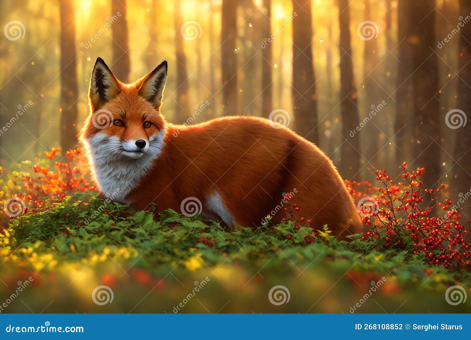 Brown Fox Green Grass Daytime Stock Illustrations – 1 Brown Fox Green ...