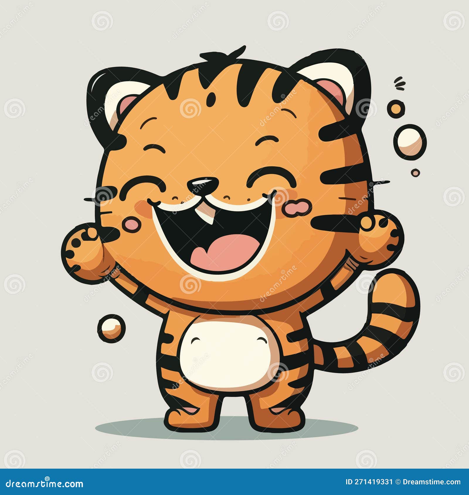 Young Cute Tiger. Baby Tiger. Vector Graphics. Illustration for a Child ...
