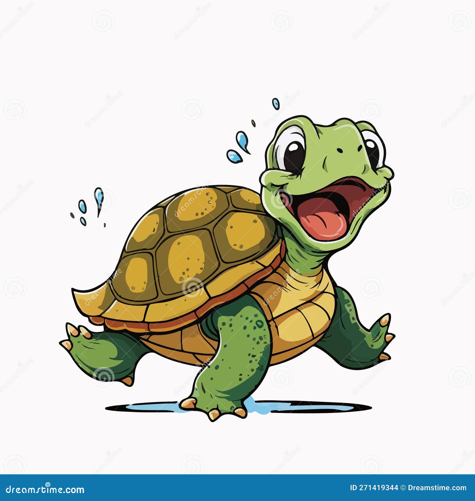 Young Cute Turtle. Baby Turtle. Vector Graphics. Illustration for a ...