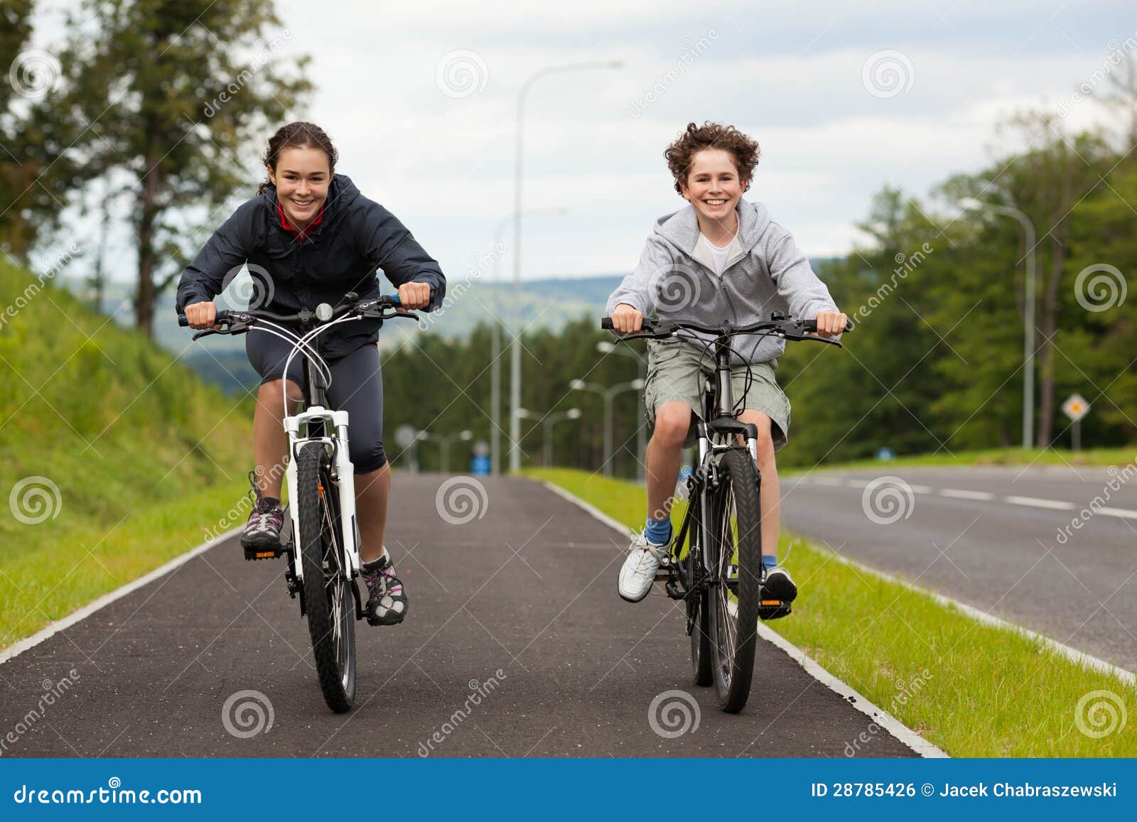 Young cyclists stock photo. Image of female, biker, cycling - 28785426