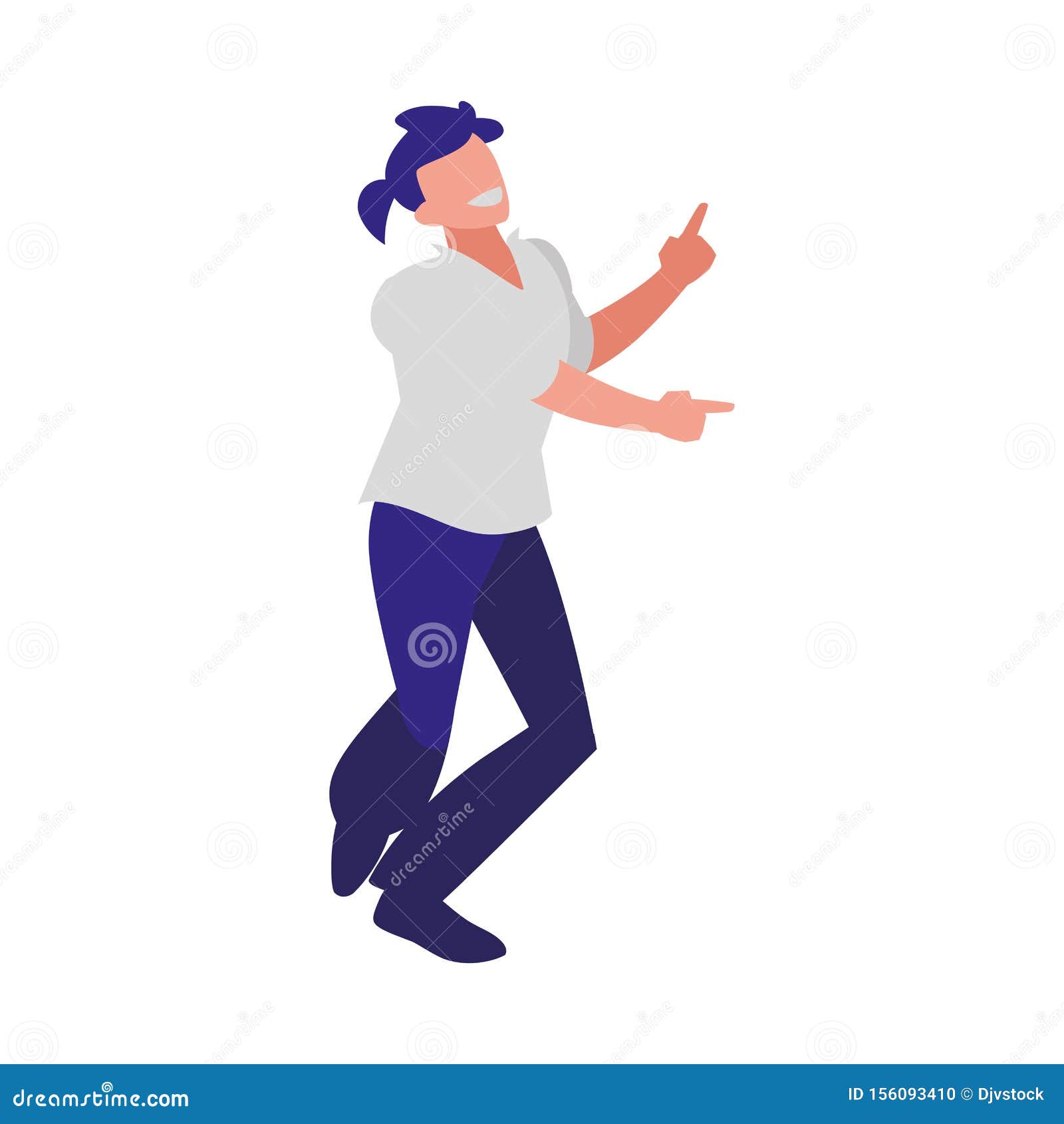 Young Dancer Disco Style Character Stock Illustration - Illustration of ...