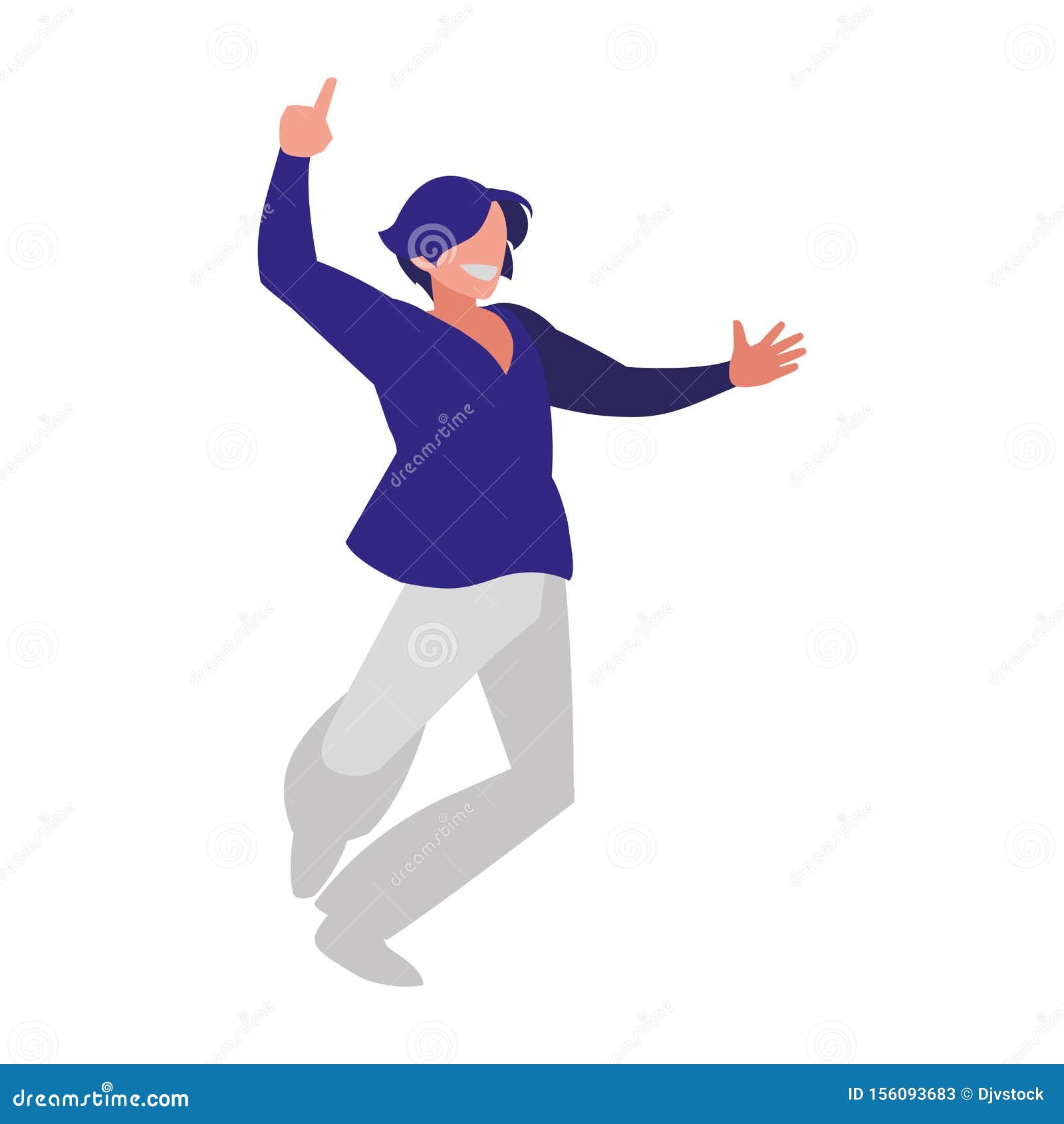 Young Dancer Disco Style Character Stock Illustration - Illustration of ...