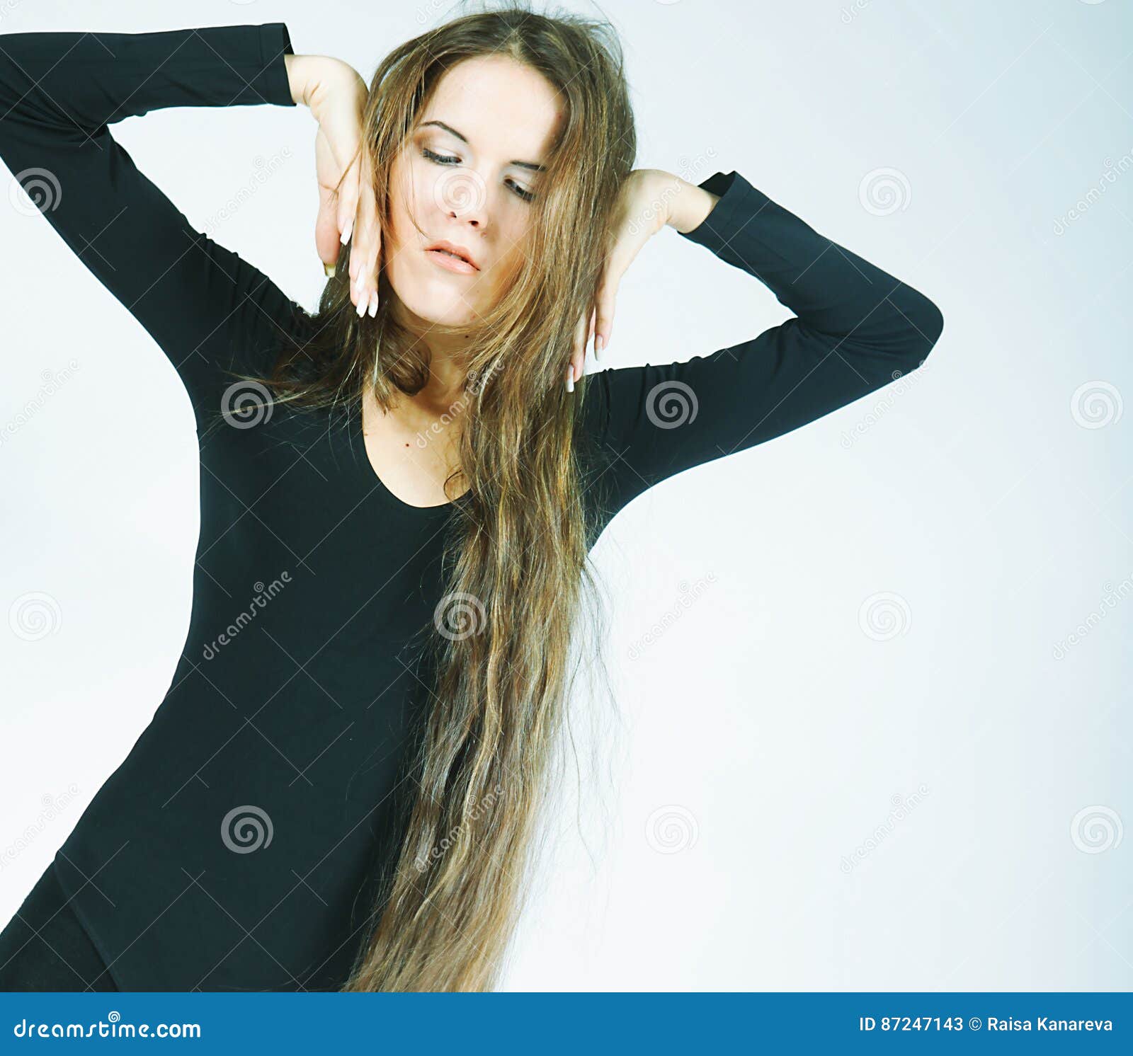 Young Dancer with Long Hair Stock Image - Image of jump, fashion: 87247143