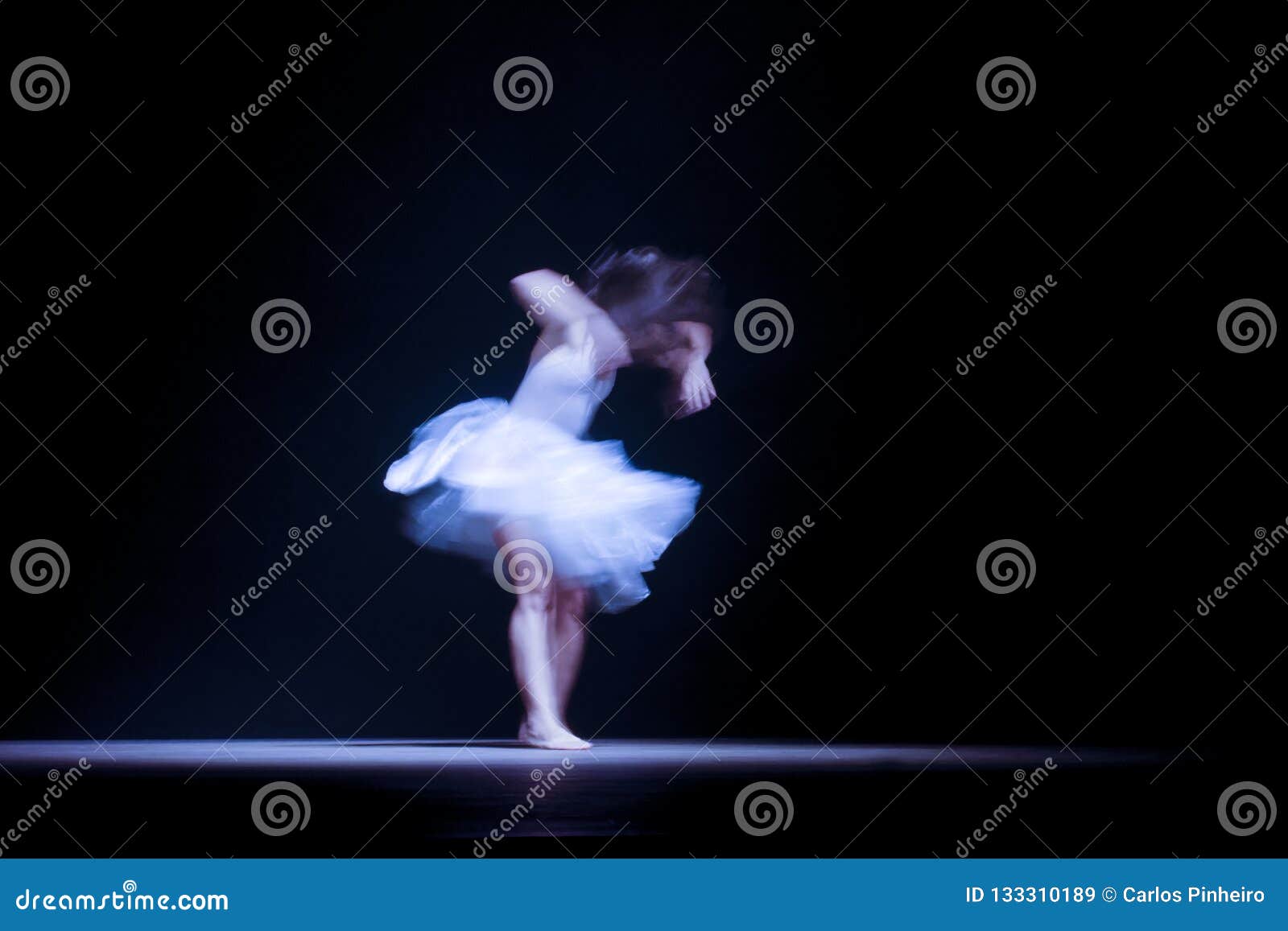 Young Dancer with Motion Blurred in Blue Light Editorial Stock Image ...