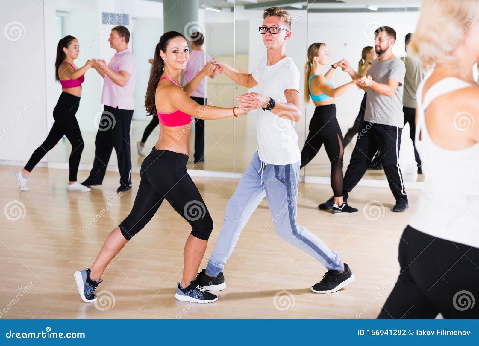 Young Dancing Pair Dance Tango Together Stock Photo - Image of happy ...