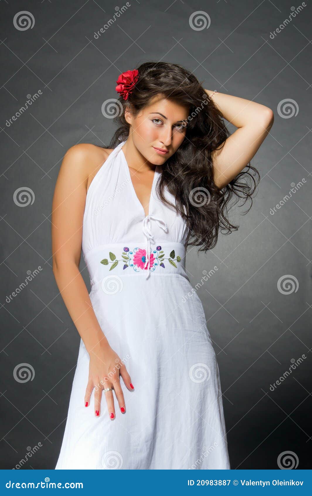 Young Dark Haired Beautiful Woman Stock Image - Image of adult, hair ...
