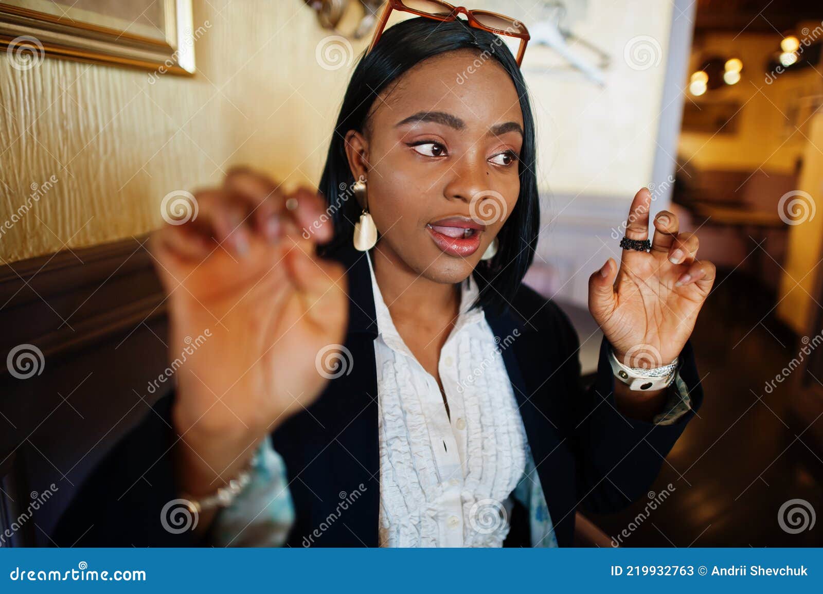 Young Deaf Mute African American Woman Using Sign Language Stock Image ...