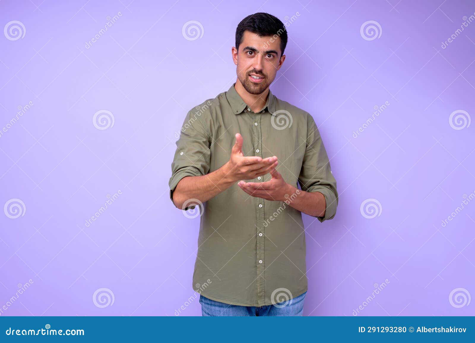 Young Deaf Mute Man Using Sign Language Asking How are You Stock Photo ...