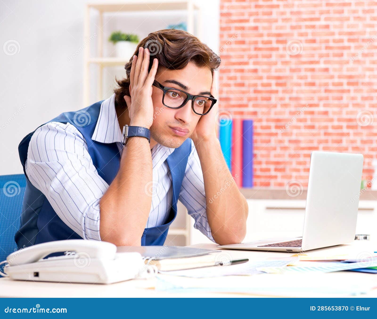 Young Designer Freelancer Working on New Project Stock Photo - Image of ...