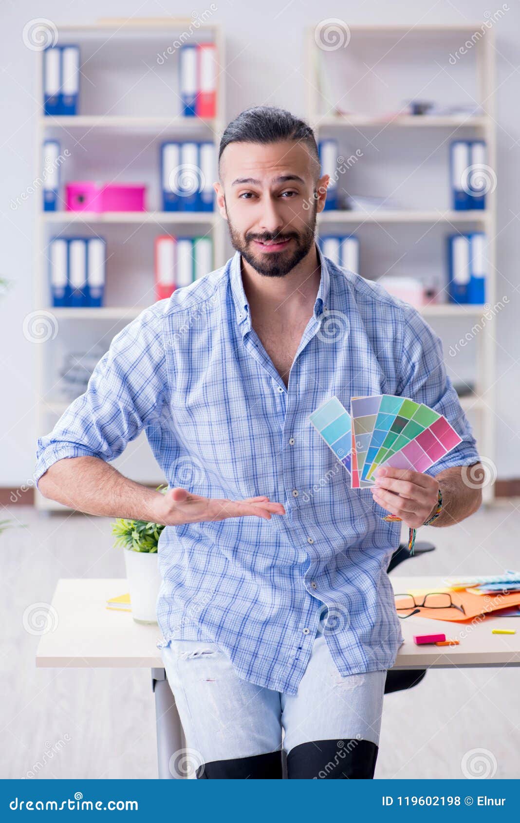 The Young Designer Working in His Studio on New Project Stock Photo ...