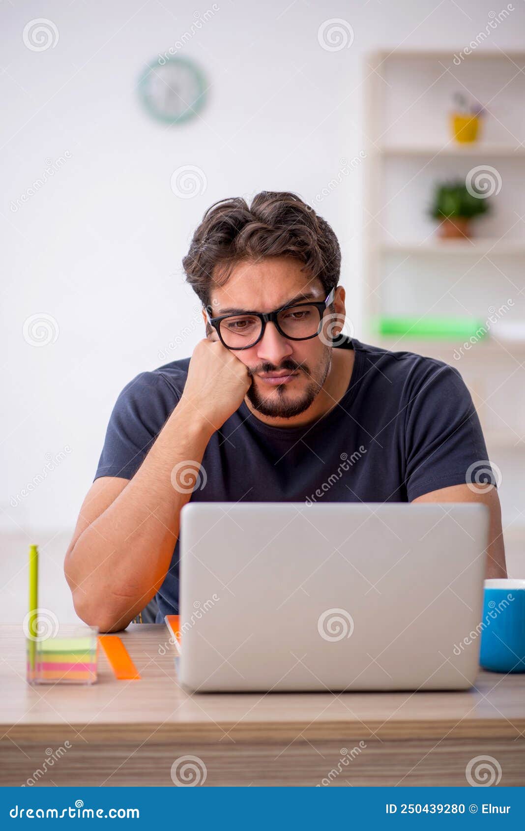 Young Male Designer Working in the Office Stock Photo - Image of ...