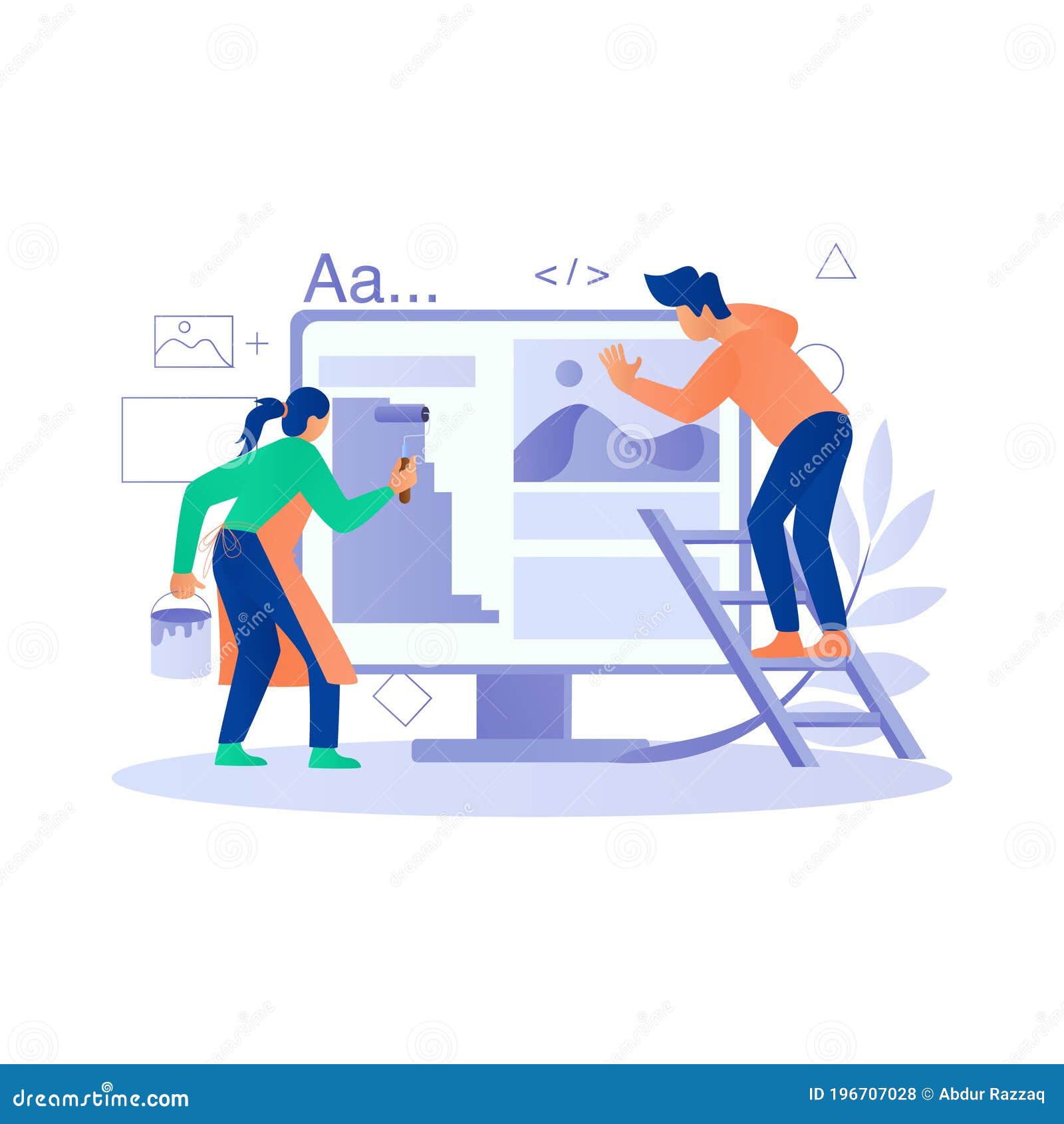 Young Designer Working Together, Designer Working on Web Project Work ...