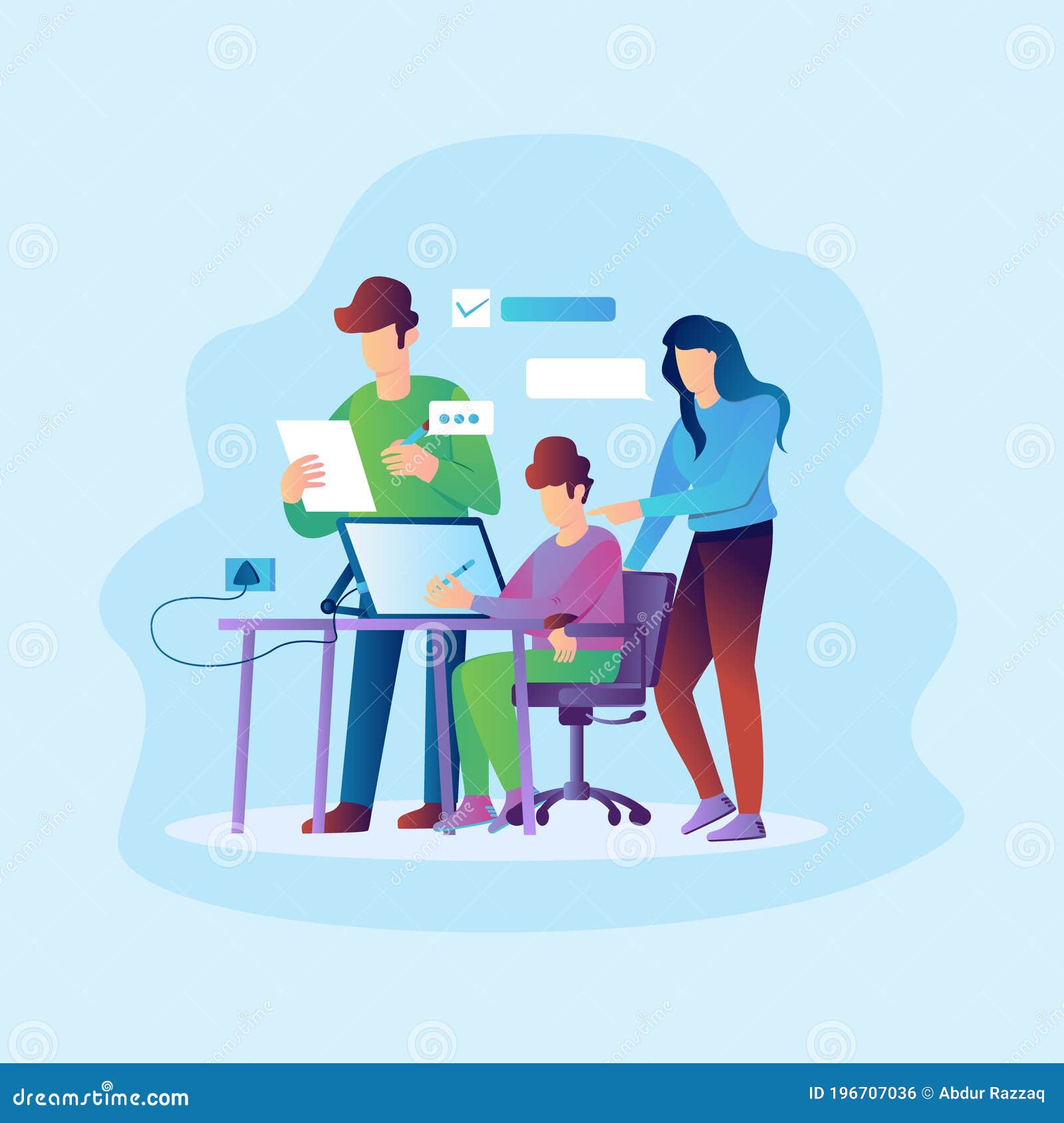 Young Designer Working Together, Designer Working on Web Project Work ...