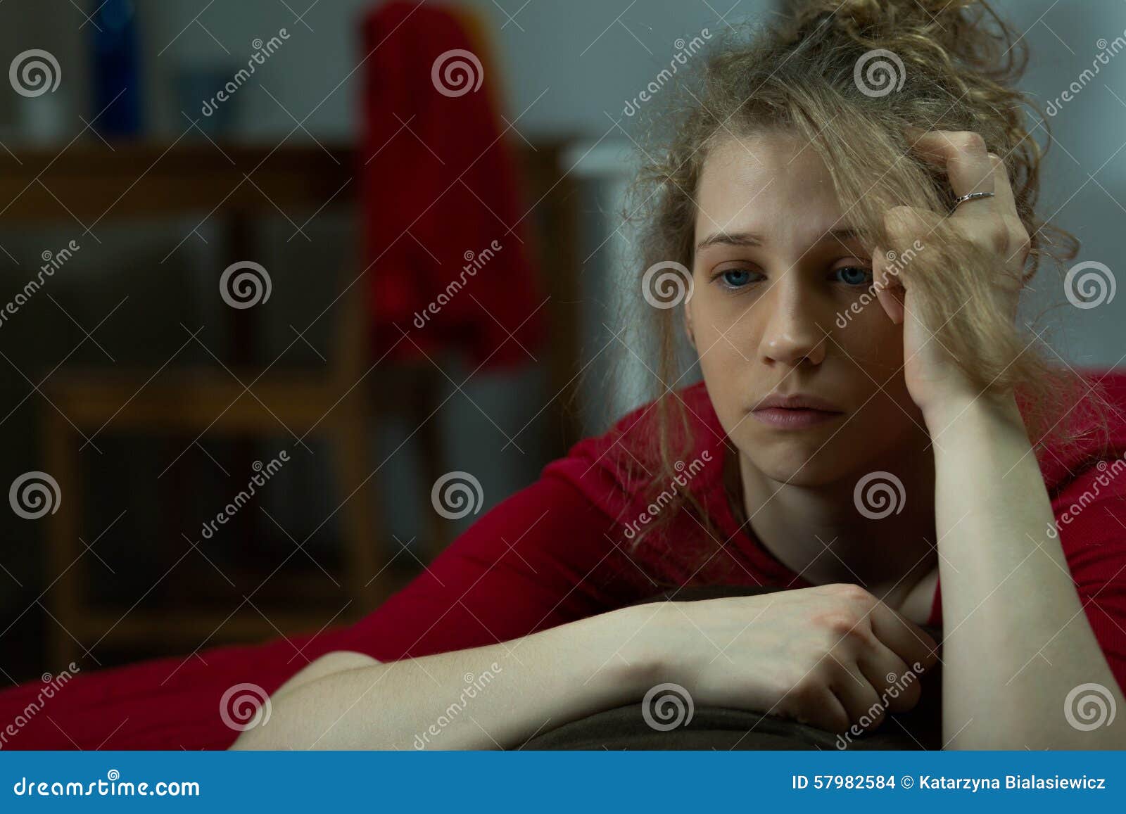 Young despair woman stock photo. Image of portrait, bored - 57982584