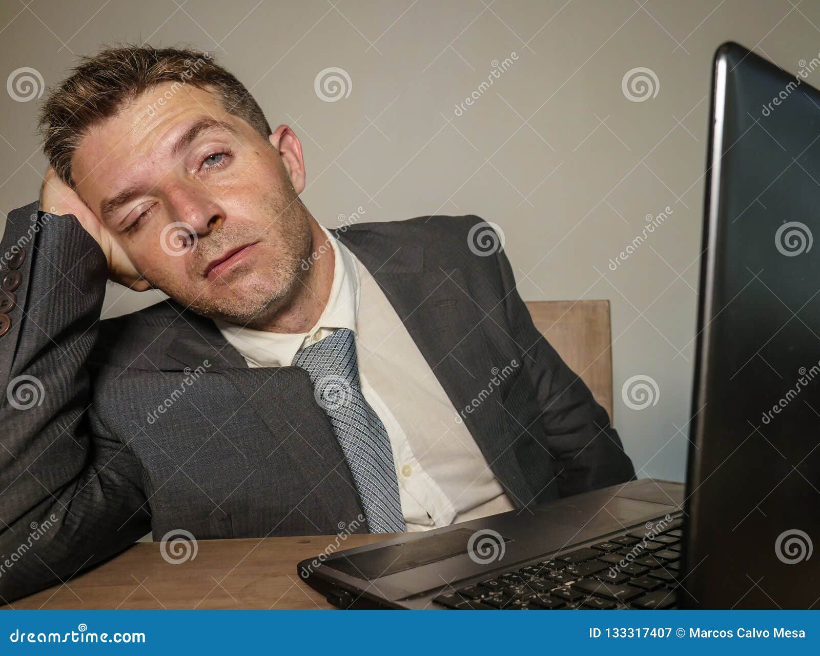 Young Desperate and Depressed Business Man Suffering Problem and ...