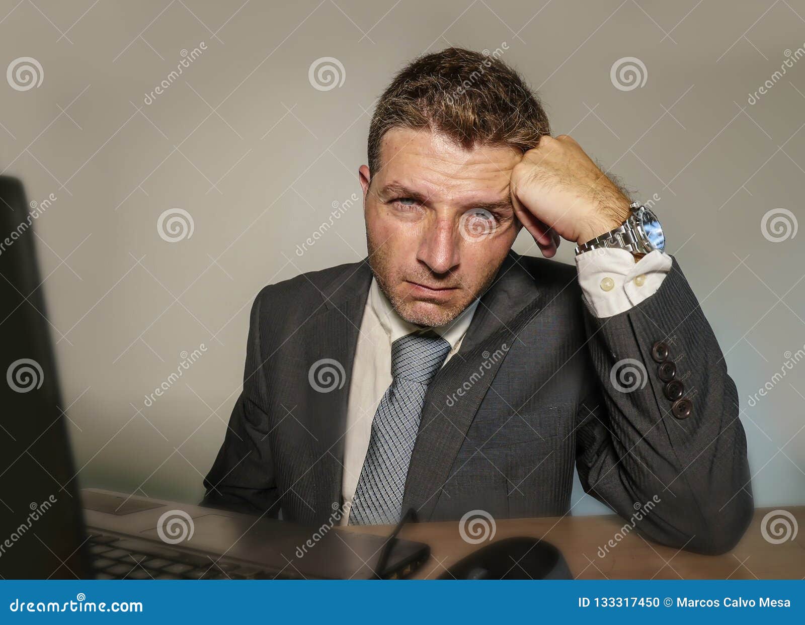 Young Desperate and Depressed Business Man Suffering Problem and ...