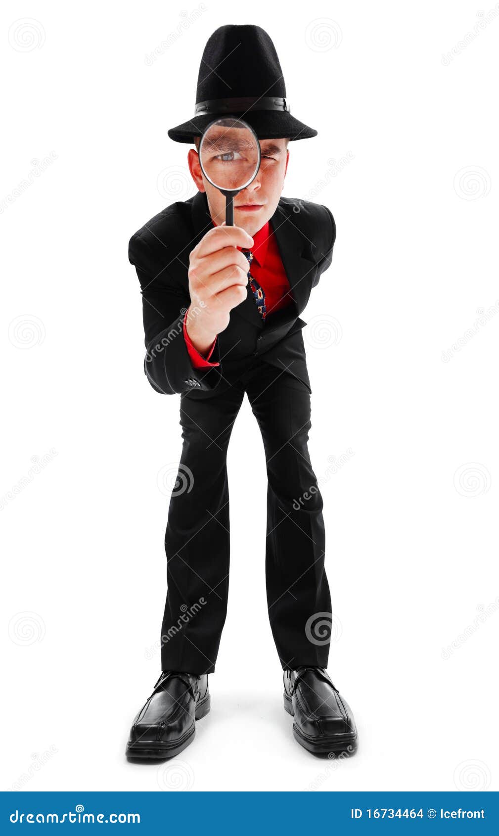 Young Detective with Magnifier Stock Photo - Image of finding, lens ...