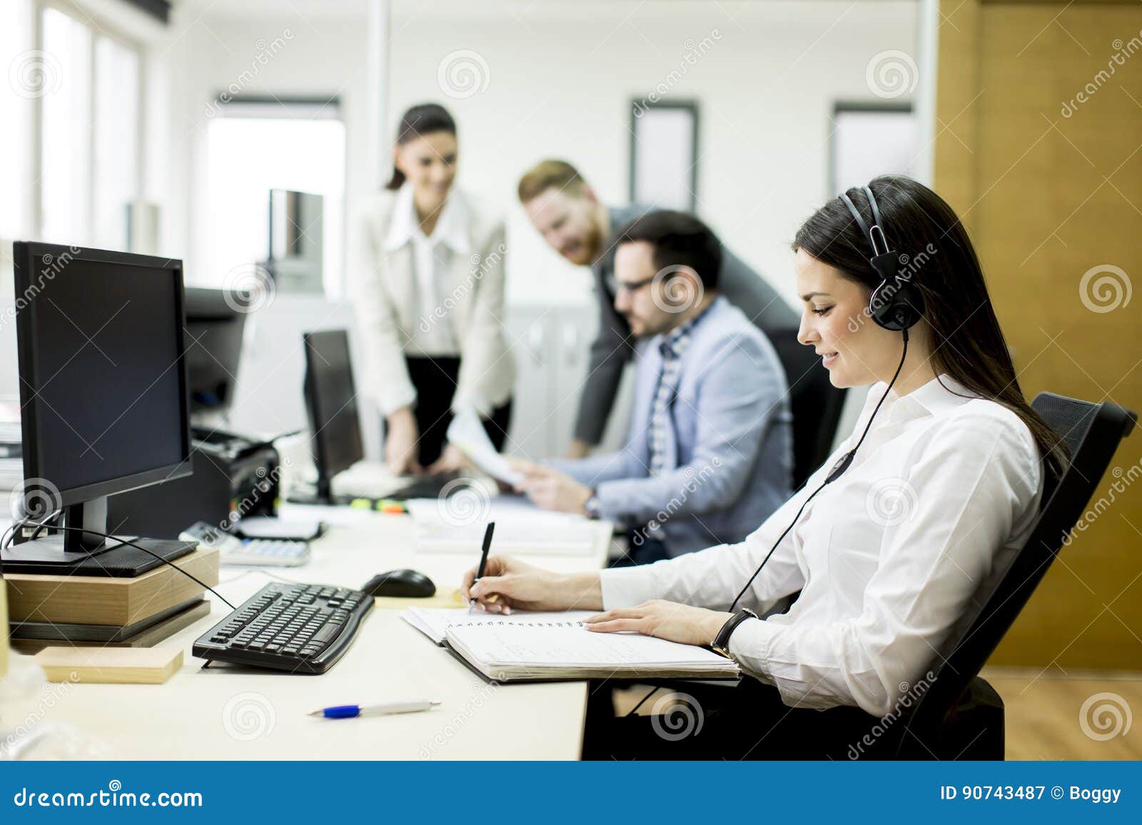 Young Developers Working in a Modern Office Stock Image - Image of ...