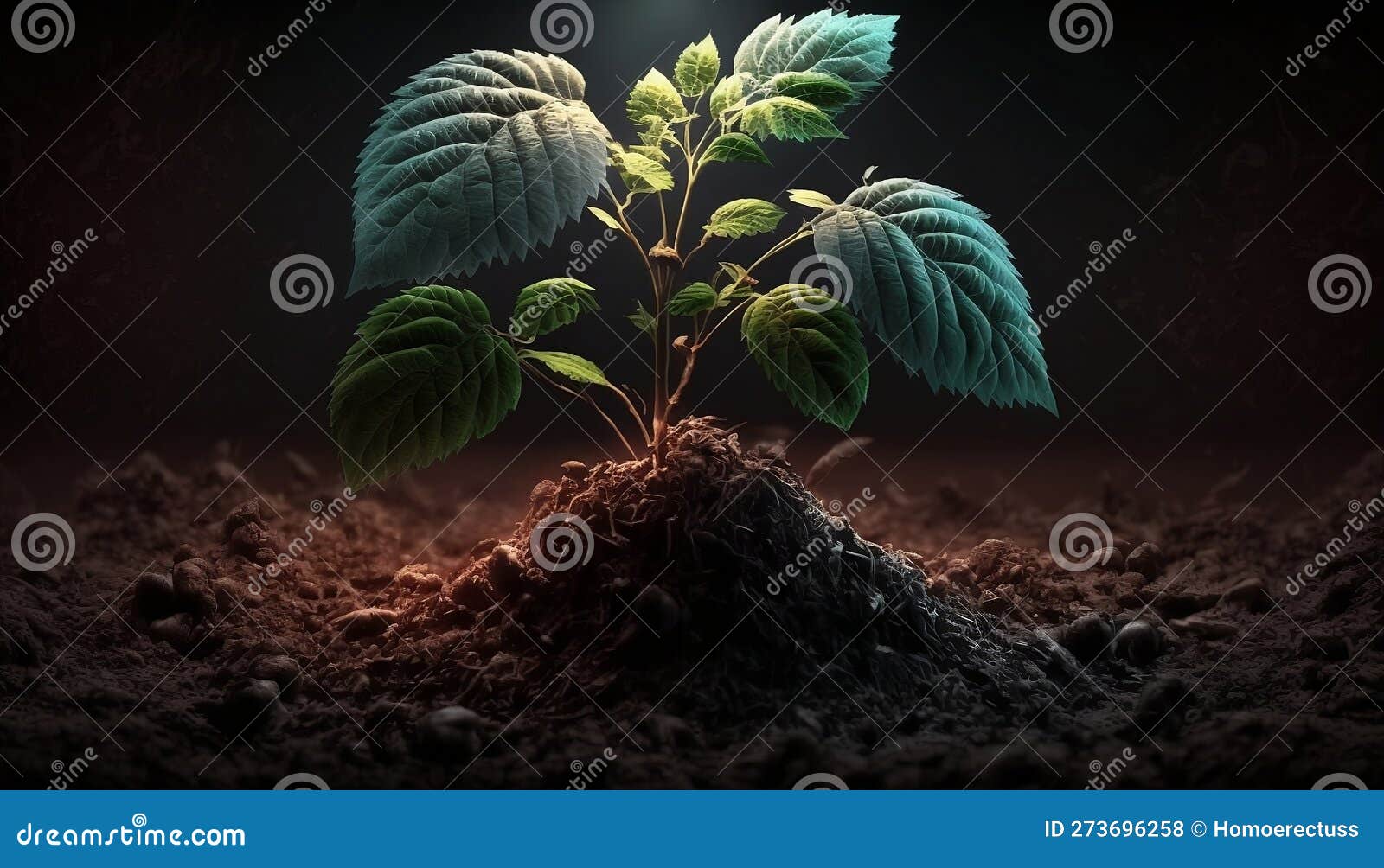 Young Developing Plant in Early Stage of Growth AI Generative Stock ...
