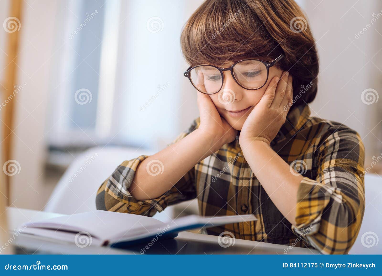 Young Diligent Boy Learning Lessons. Stock Image - Image of clothes ...