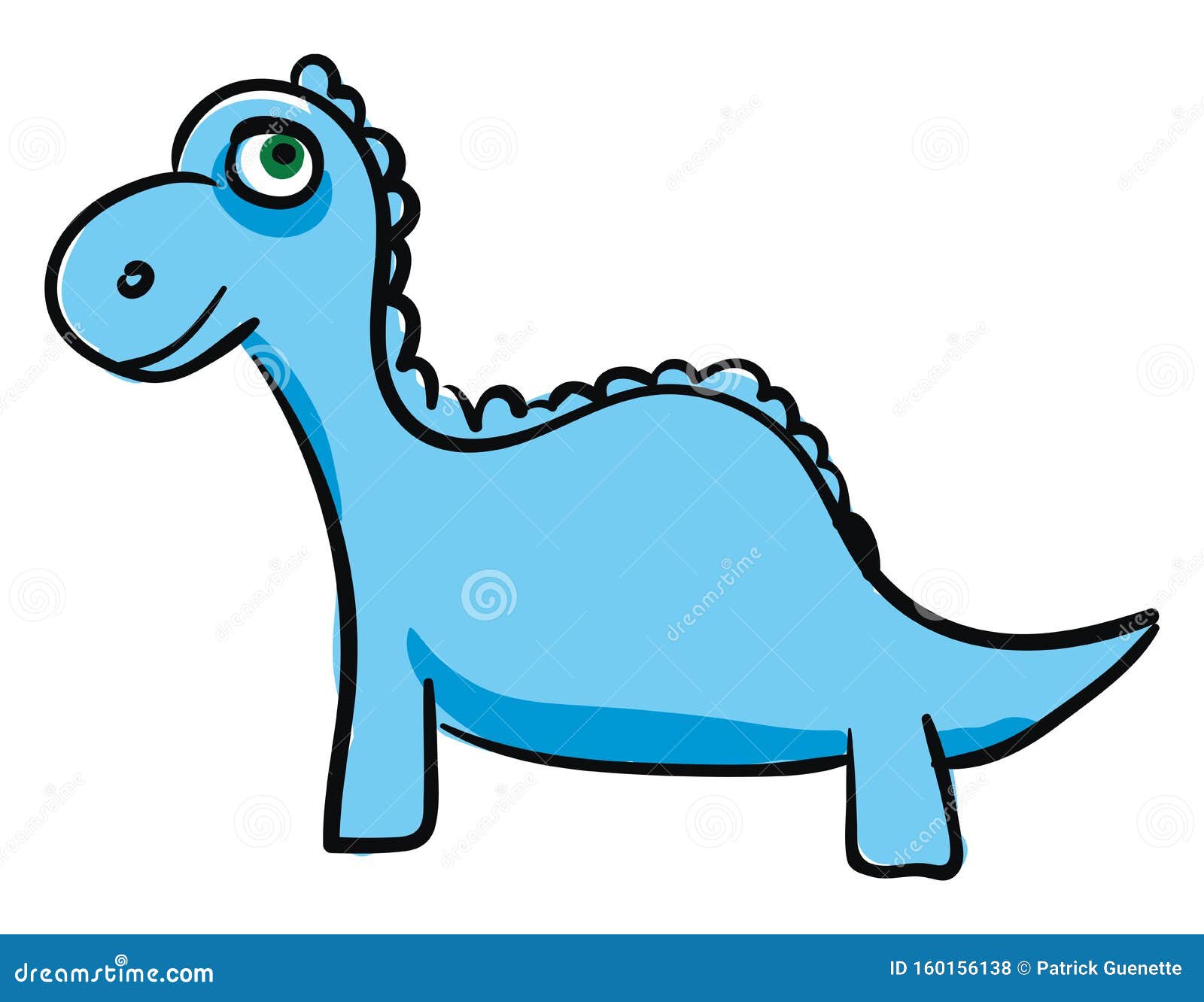 Blue Dinosaur Vector or Color Illustration Stock Vector - Illustration ...