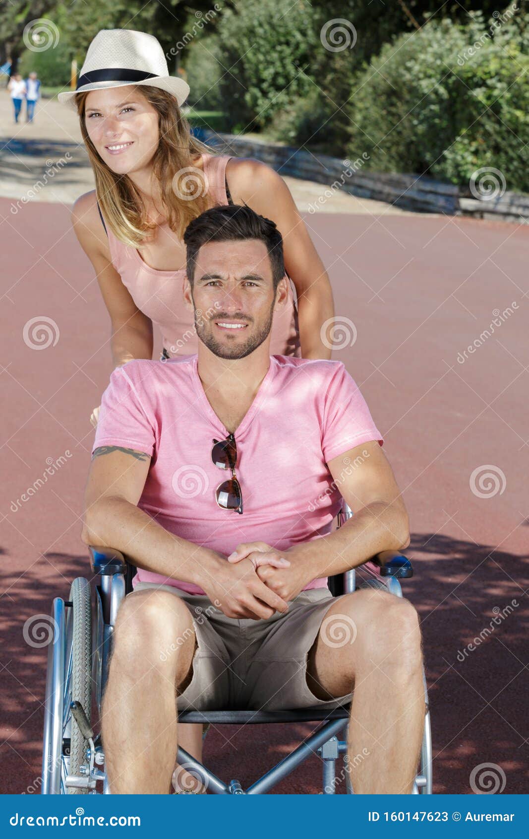 Young Disable Couple Having Fun in Park Park Stock Image - Image of ...