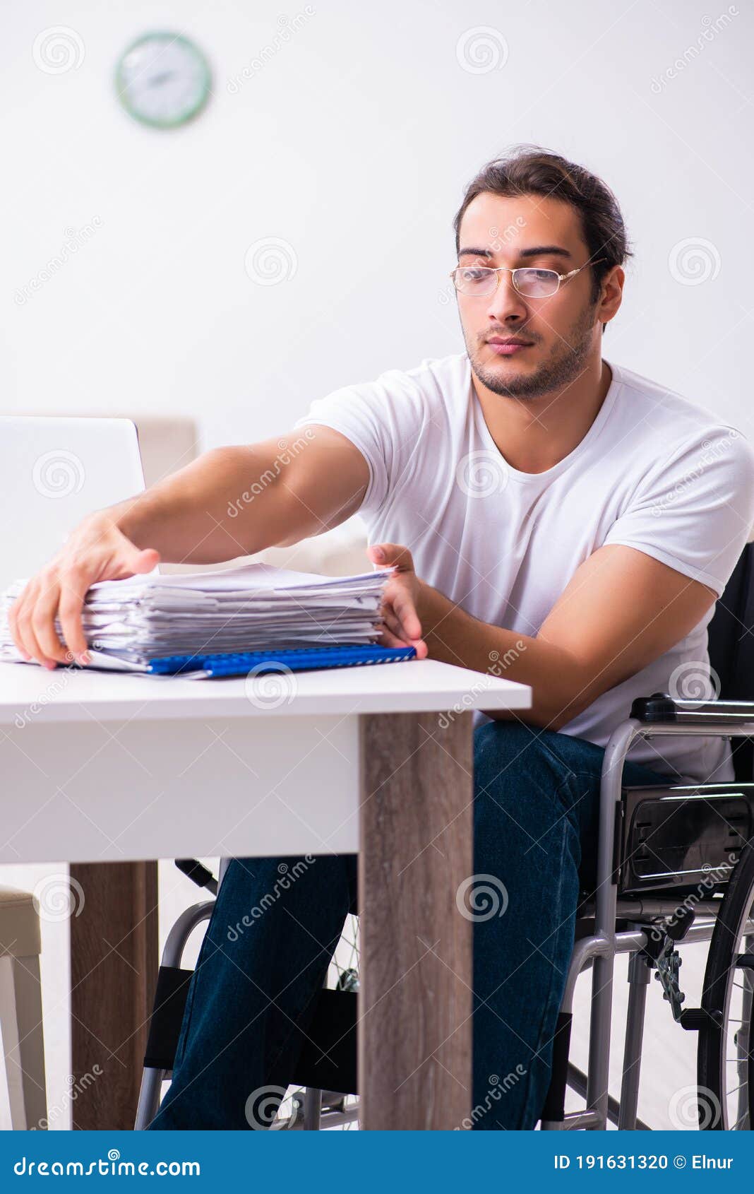 Young Disabled Man Working from House Stock Photo - Image of holiday ...
