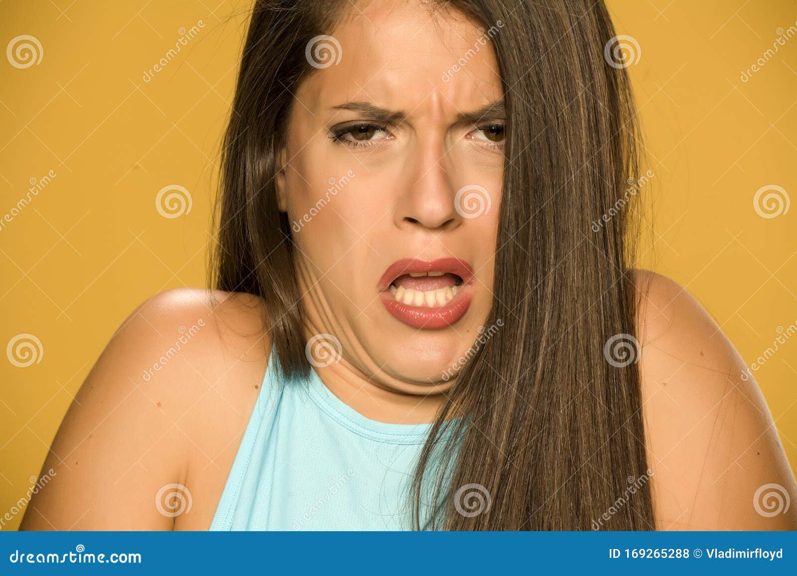 Young disgusted woman stock photo. Image of woman, attractive - 169265288