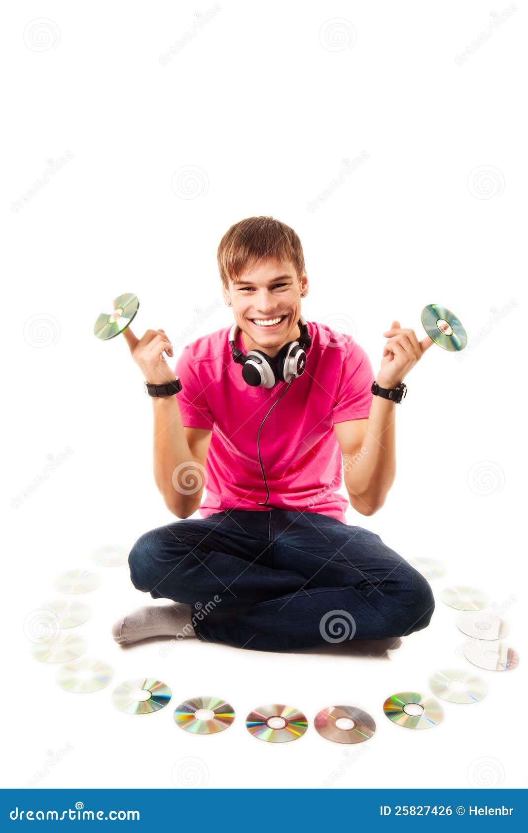 Young disk jockey stock photo. Image of loudspeaker, headphone - 25827426