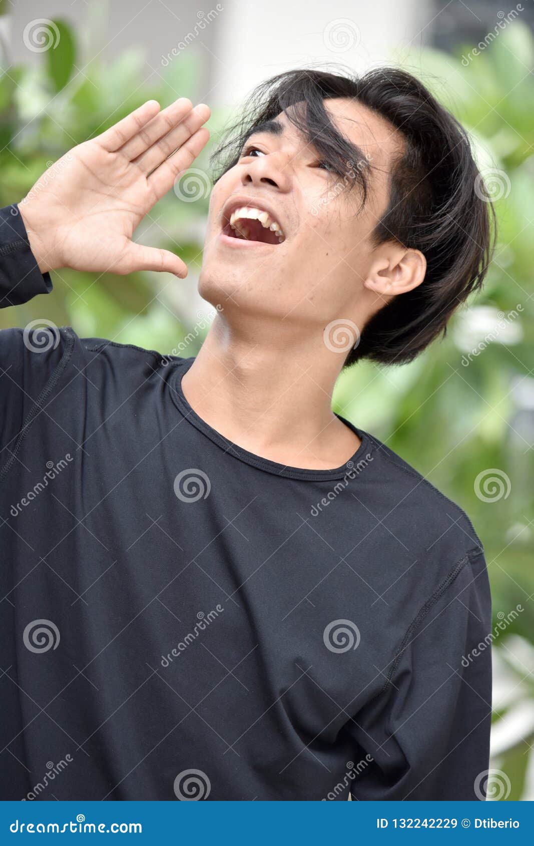 Young Diverse Man Yelling stock image. Image of shouts - 132242229