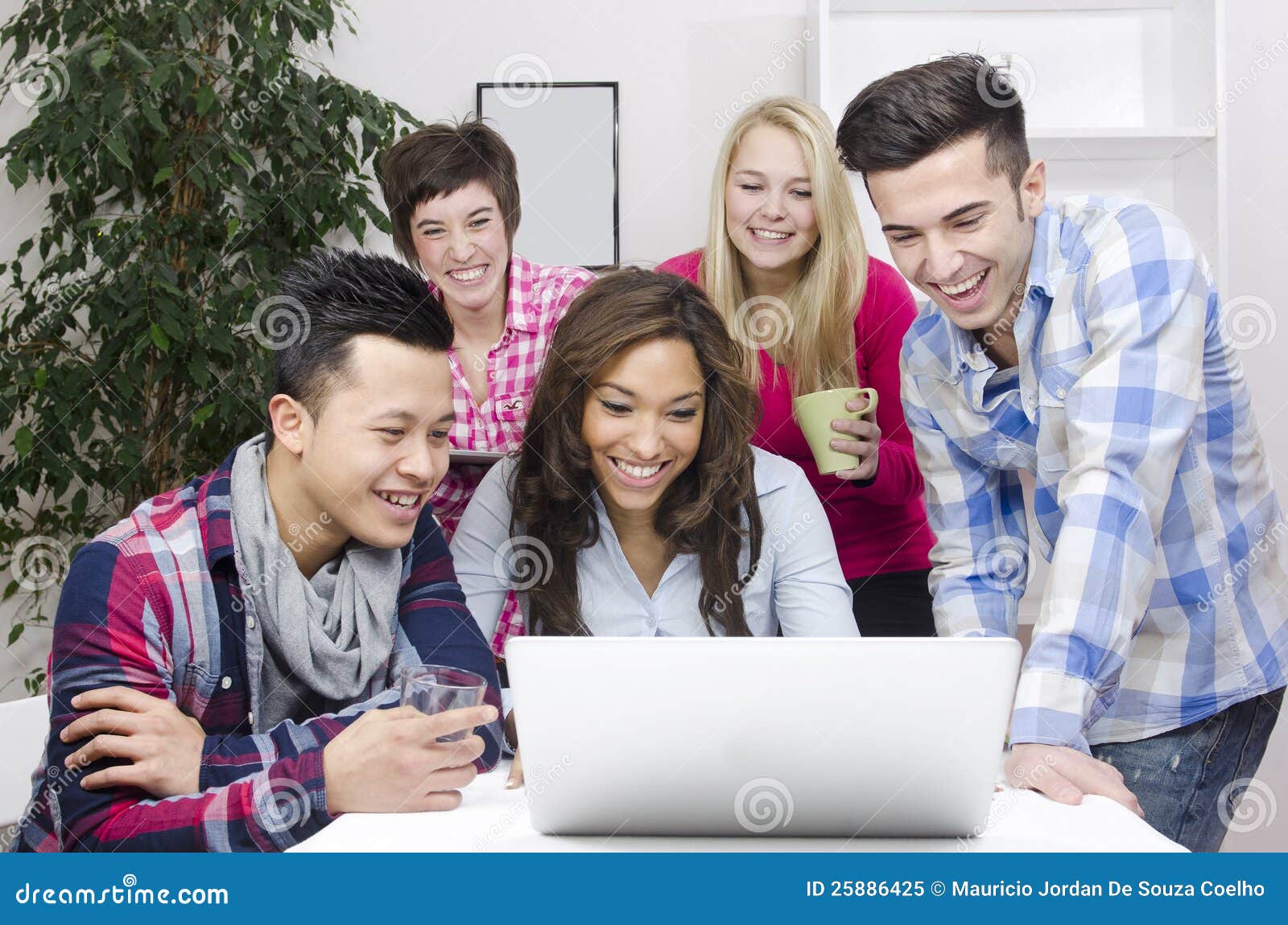 Young Diverse Team of Students or Employees Stock Image - Image of ...