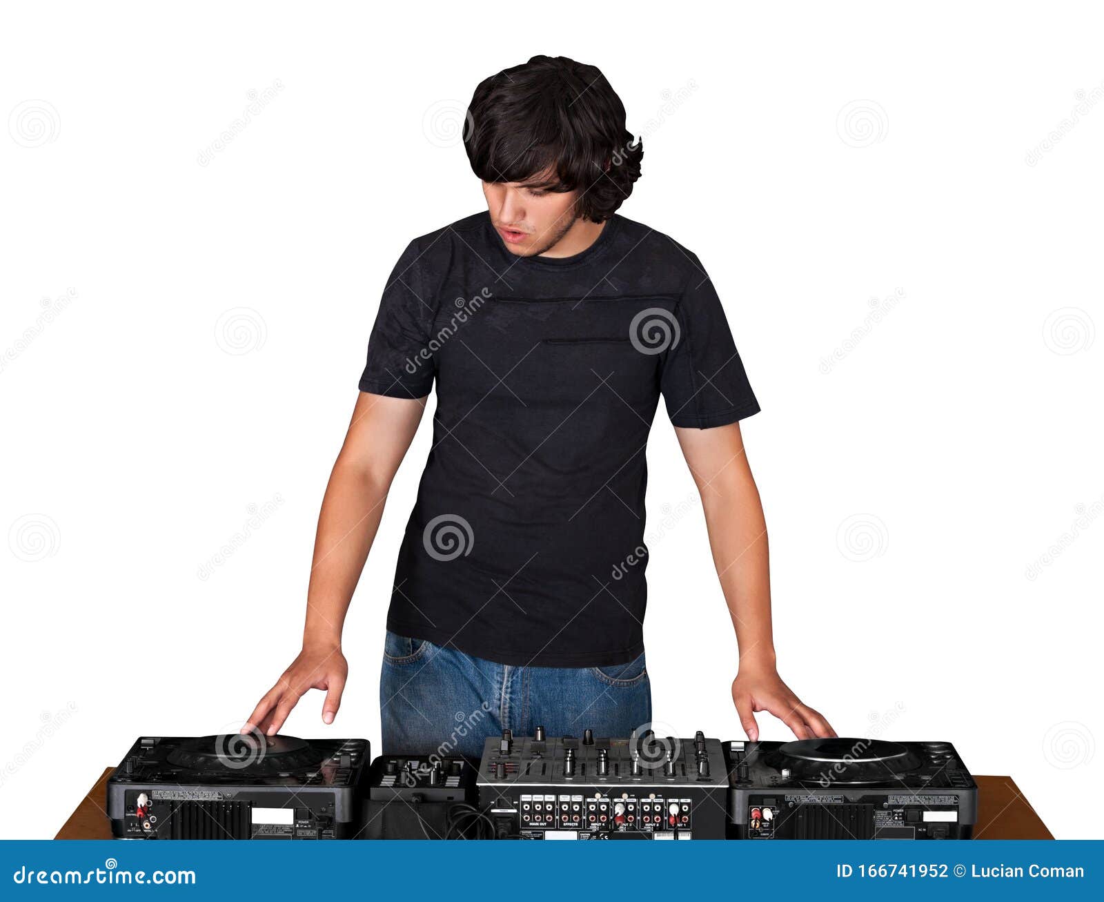 Young dj stock photo. Image of mixer, modern, discotheque - 166741952