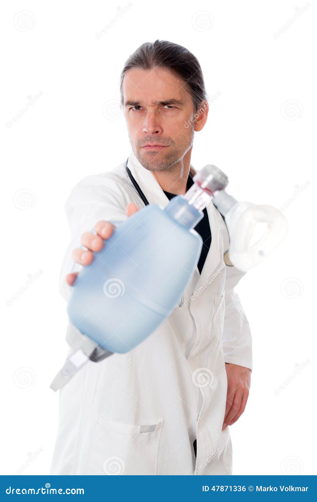 Young Doctor with Anesthesia Bag Stock Photo - Image of background ...