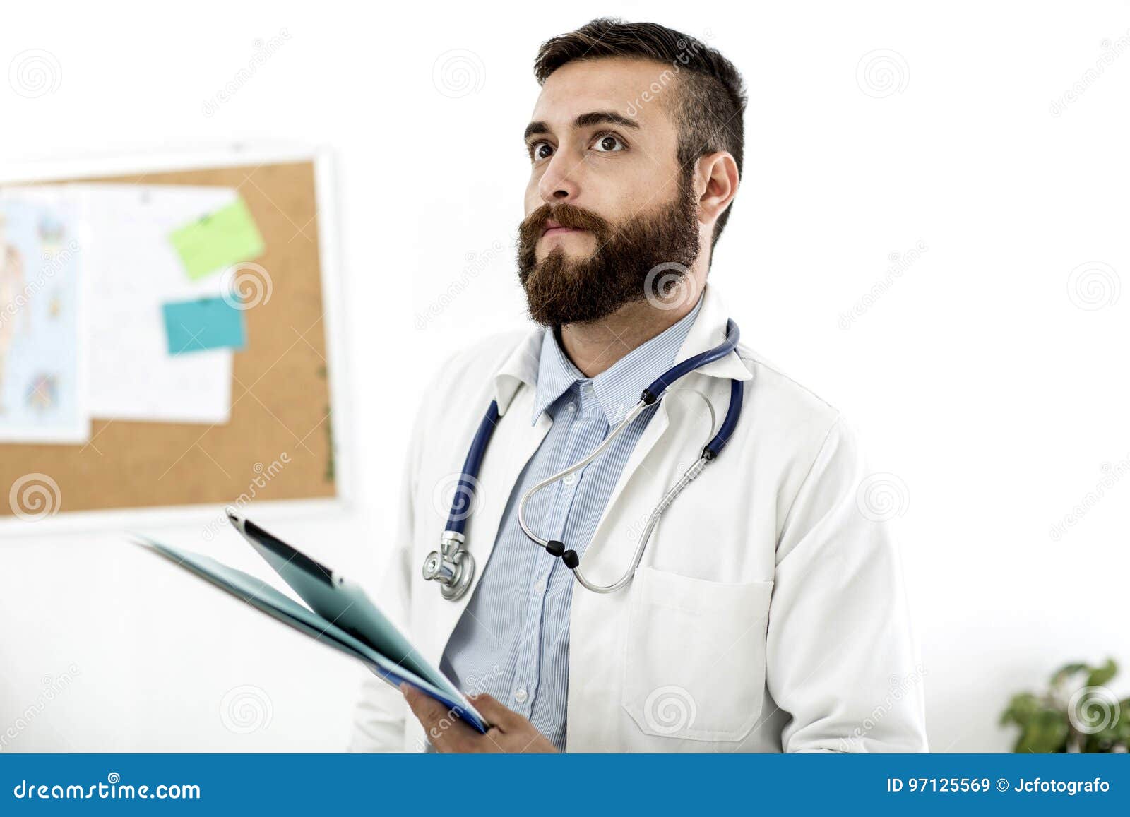 Young doctor of beard stock image. Image of clinic, lifestyle - 97125569