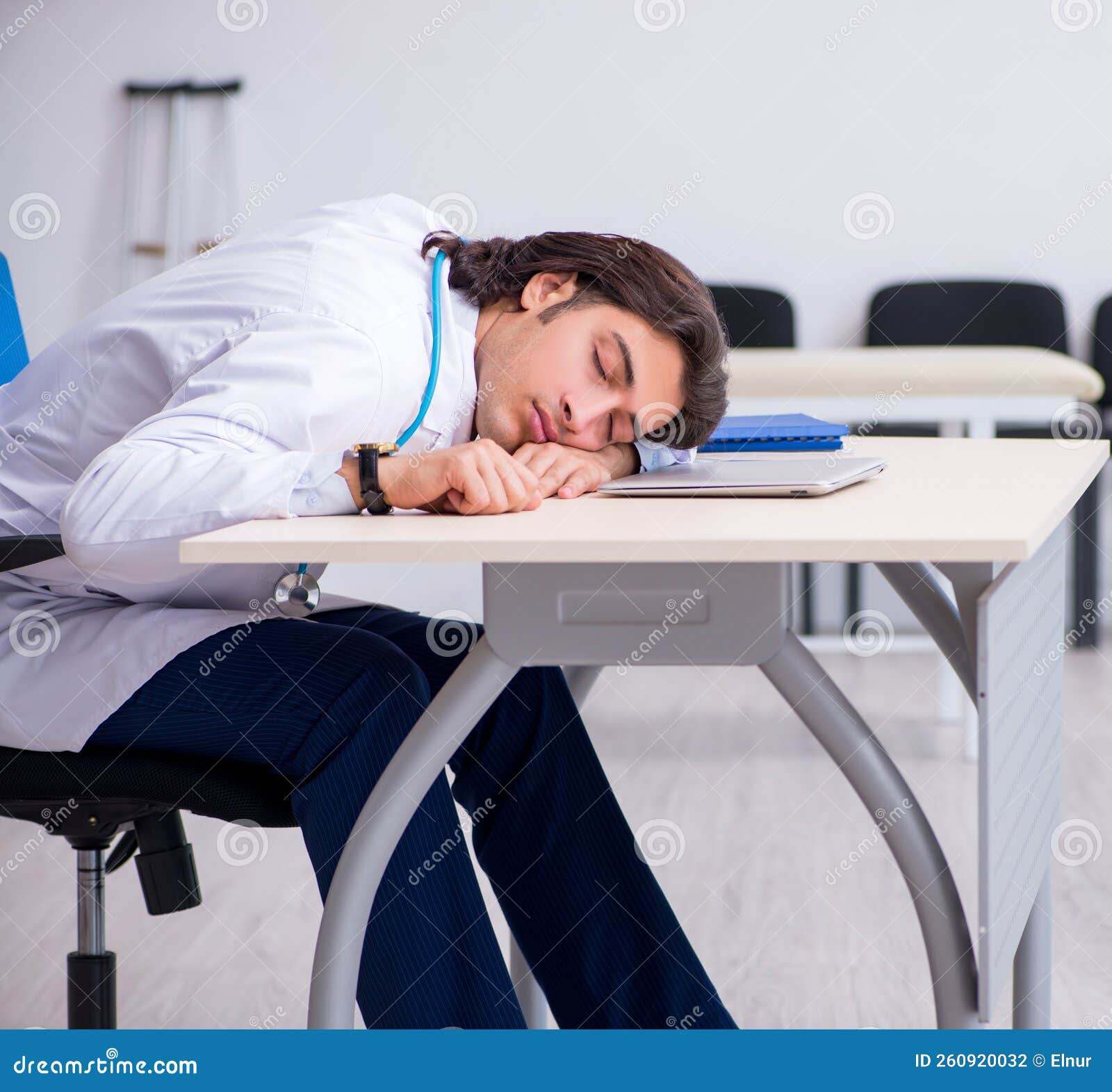 Young Doctor Being Tired after Night Shift Stock Photo - Image of ...