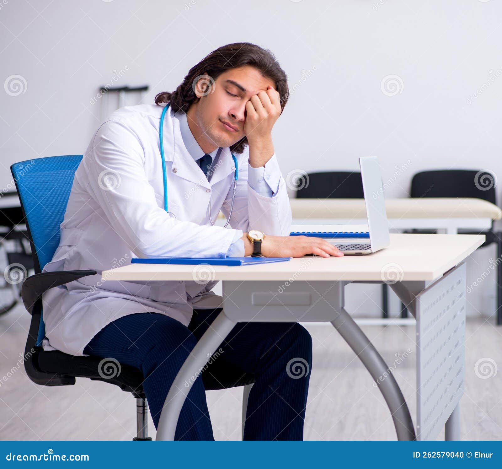 Young Doctor Being Tired after Night Shift Stock Photo - Image of ...