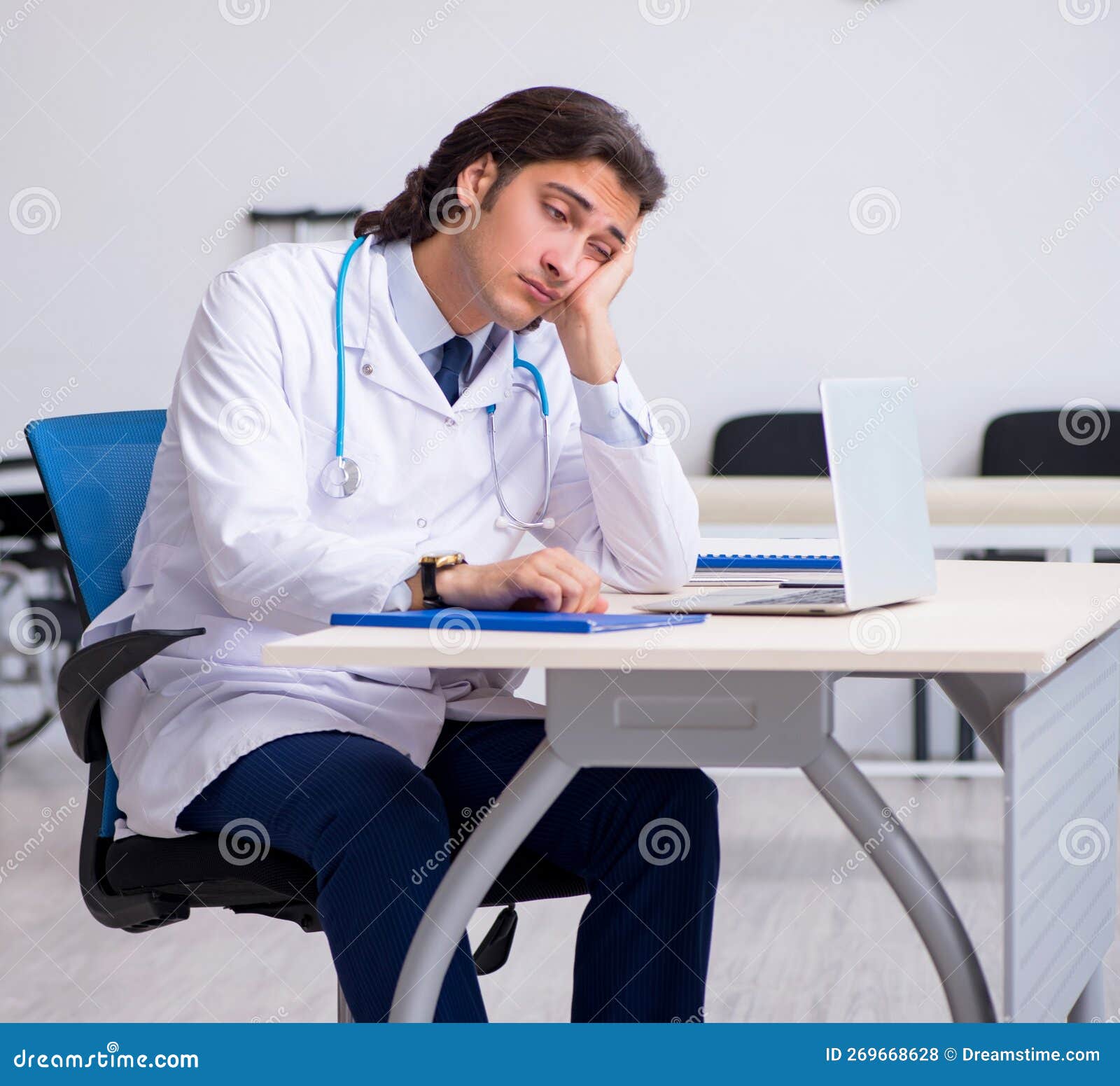 Young Doctor Being Tired after Night Shift Stock Photo - Image of ...