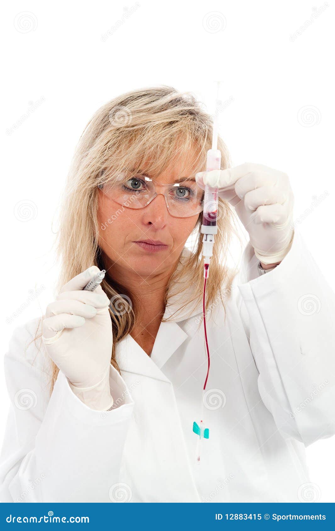 Young Doctor with a Blood Sample Stock Image - Image of samples, blood ...