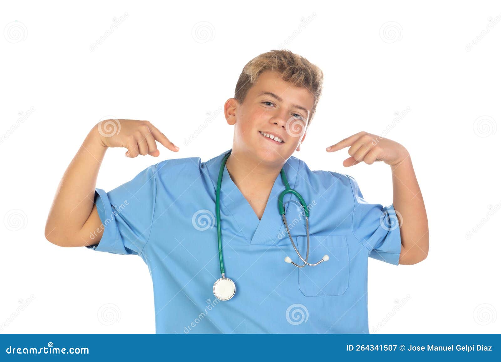 Young Doctor with Blue Uniform Stock Image - Image of clinic, medical ...