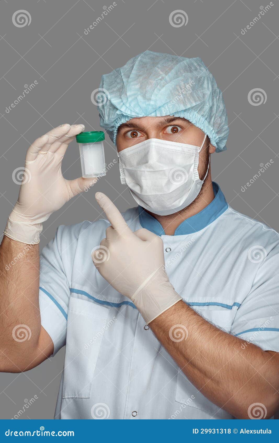 Young Doctor with Container for Analysis Stock Photo - Image of ...