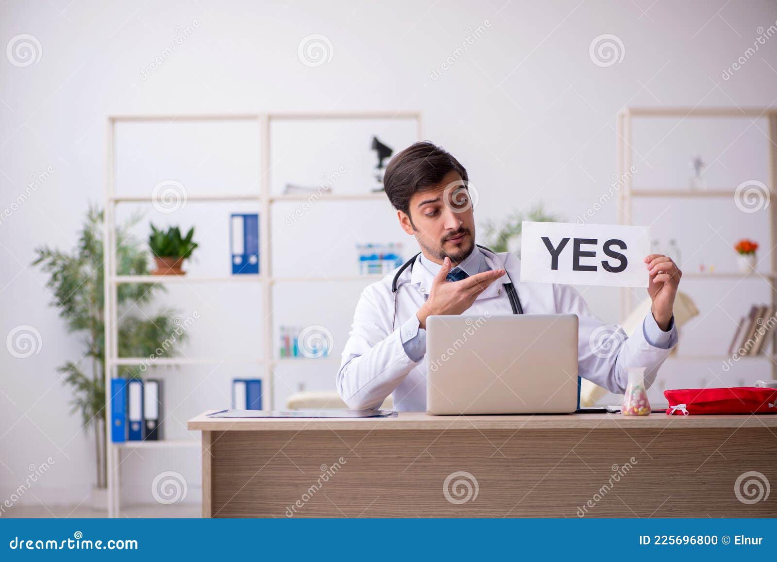 Young Male Doctor in Decision Making Concept Stock Photo - Image of ...