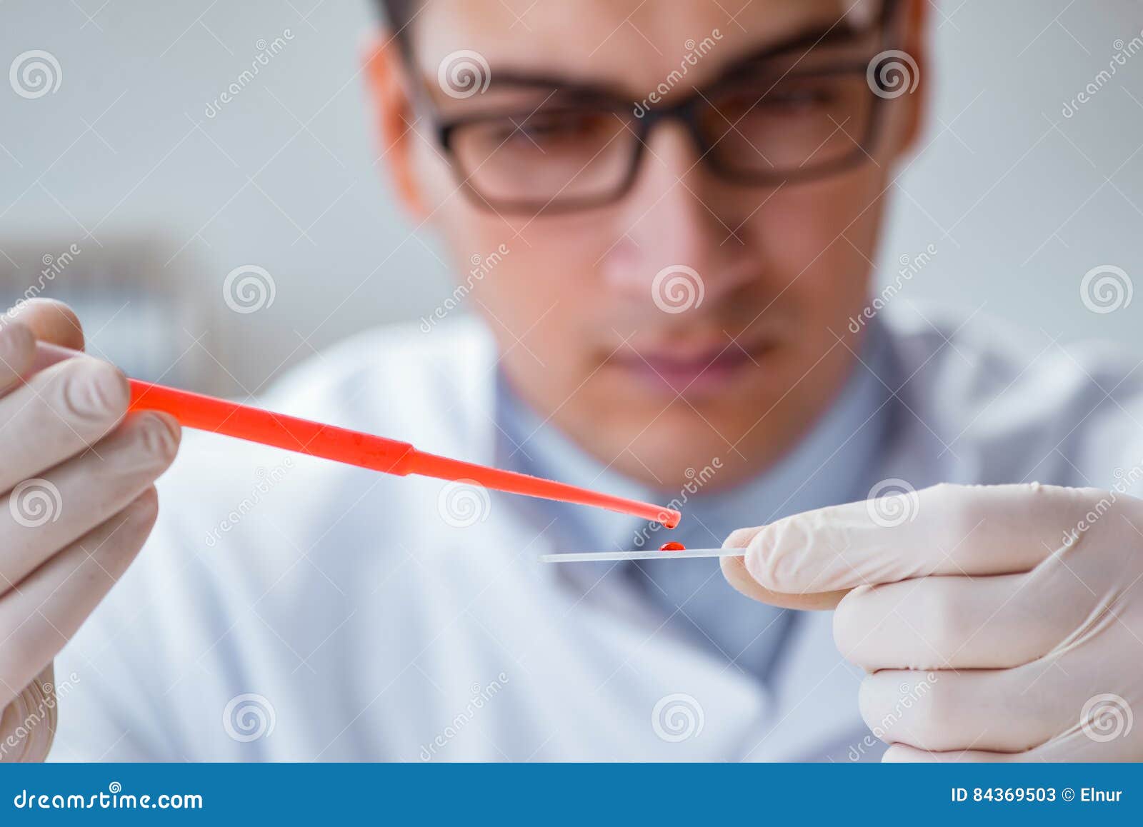 The Young Doctor Doing the Blood Test Stock Image - Image of clinic ...
