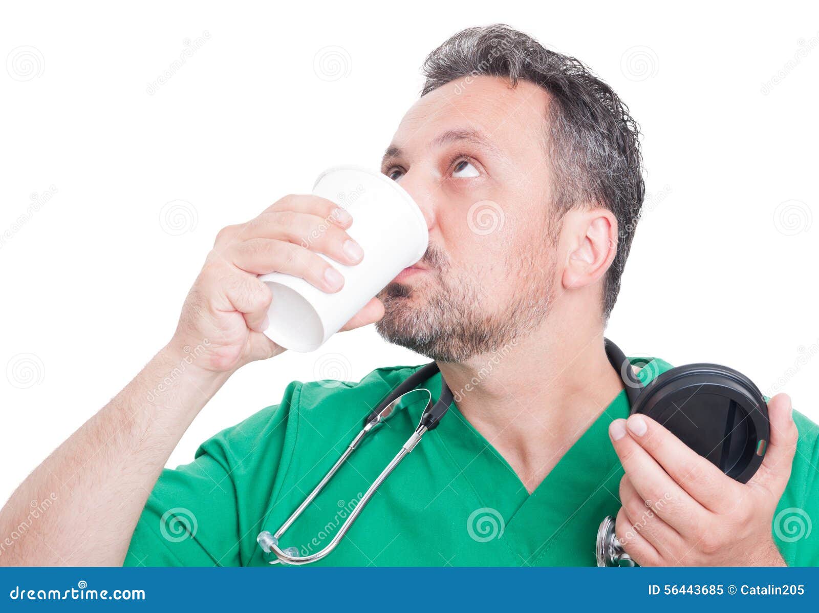 Young Doctor Drinking Coffee Stock Image - Image of caucasian, doctor ...