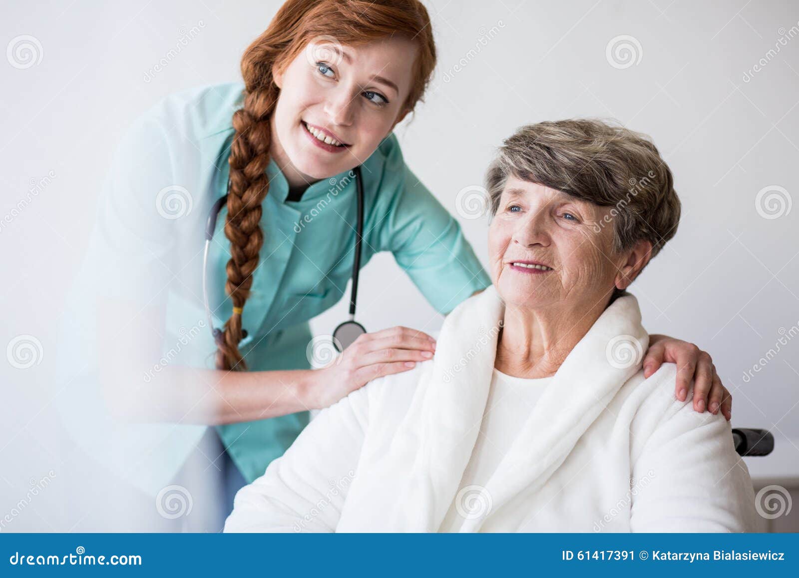 Young Doctor and Elderly Patient Stock Image - Image of sick, assist ...