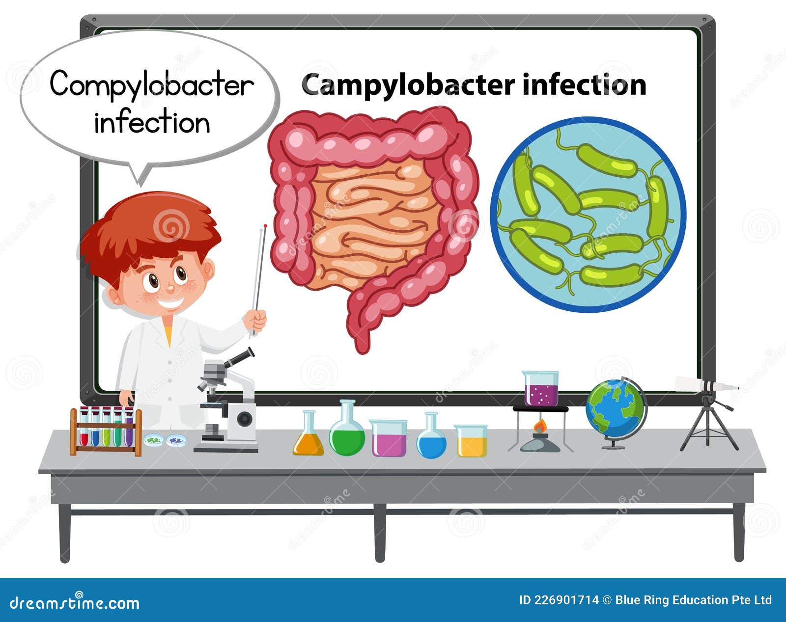 Young Doctor Explaining Campylobacter Infection Stock Vector ...