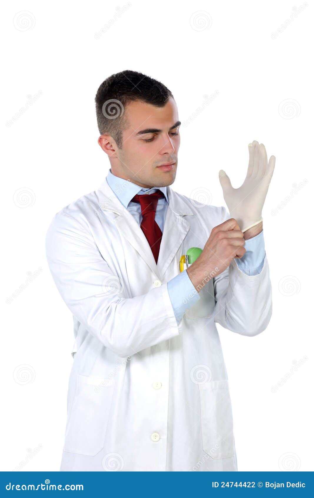 Young doctor fixing glove stock photo. Image of medical - 24744422