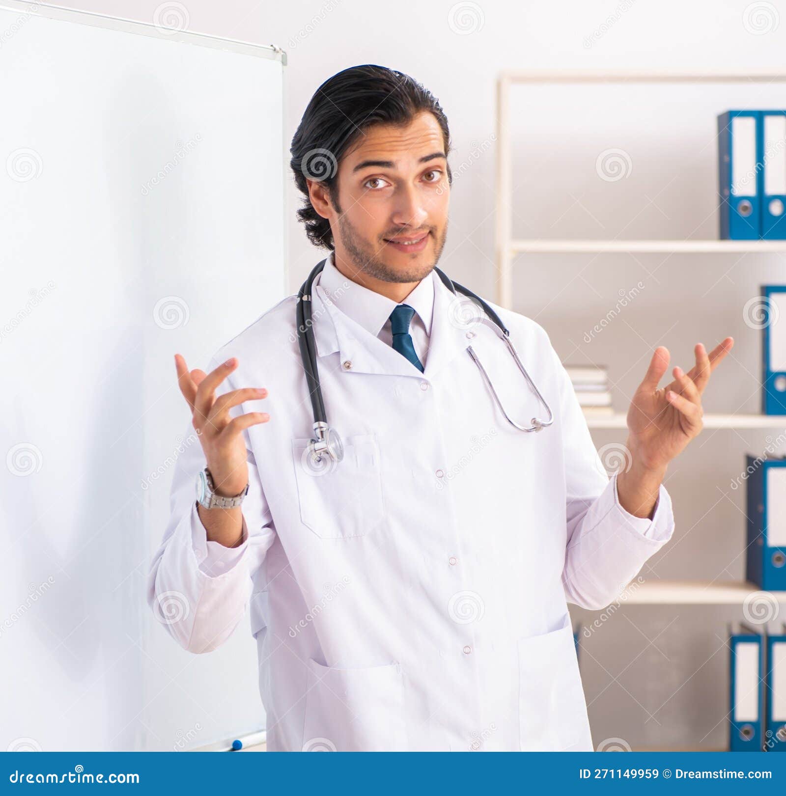 Young Doctor in Front of Whiteboard Stock Image - Image of examination ...