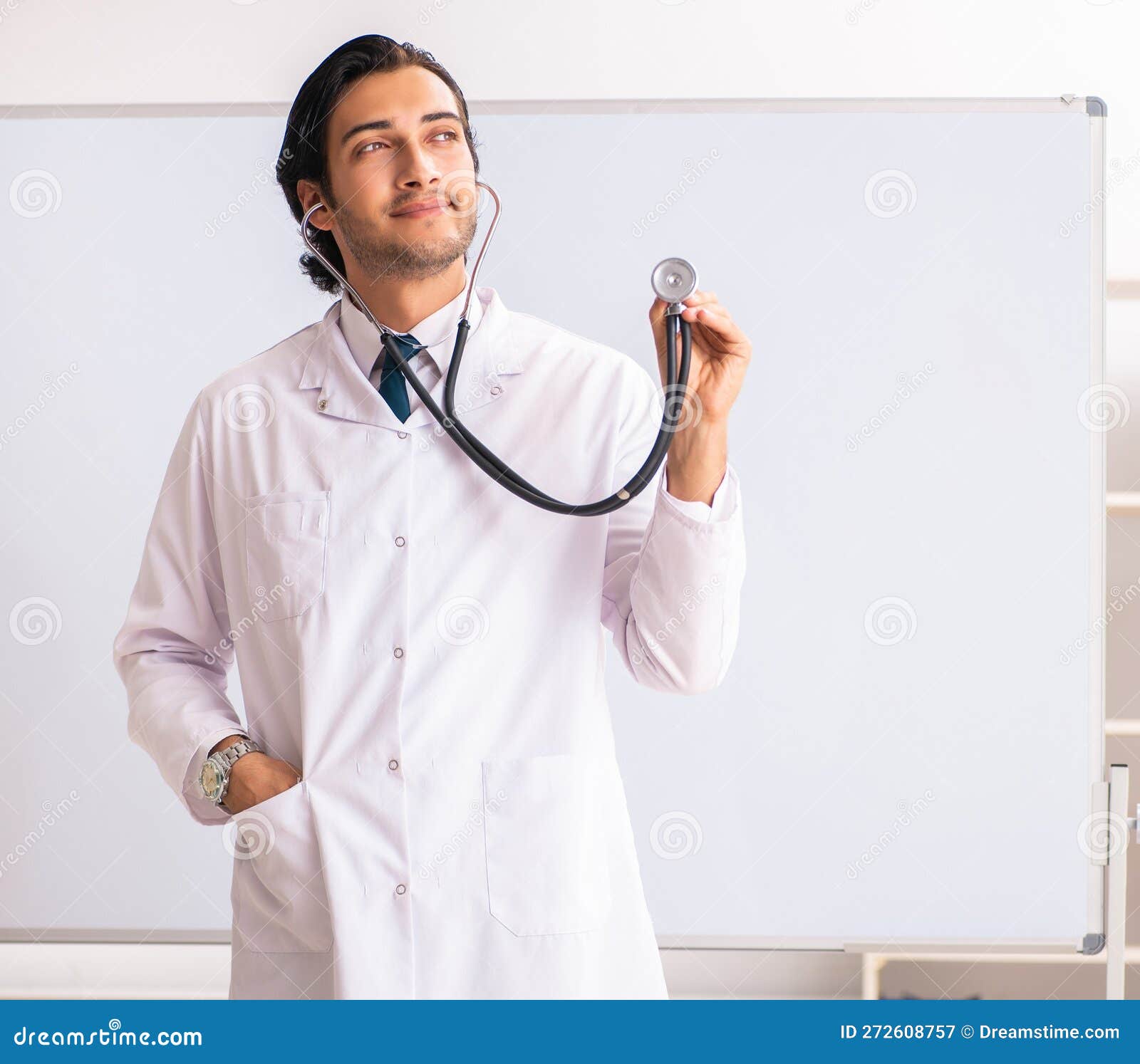 Young Doctor in Front of Whiteboard Stock Image - Image of diagnostic ...