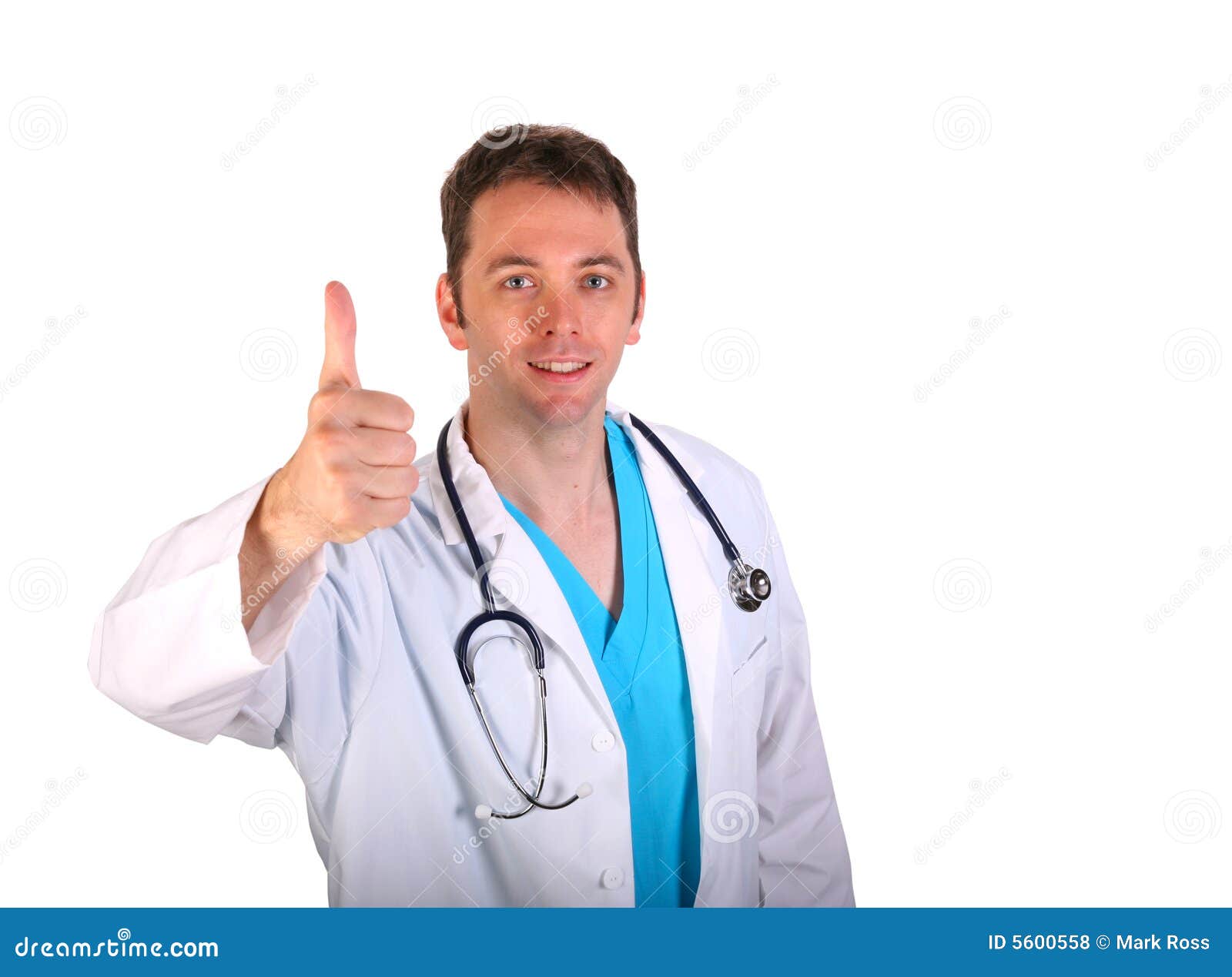 Young Doctor Gives Teh Thumbs Up Stock Photo - Image of isolated, smile ...